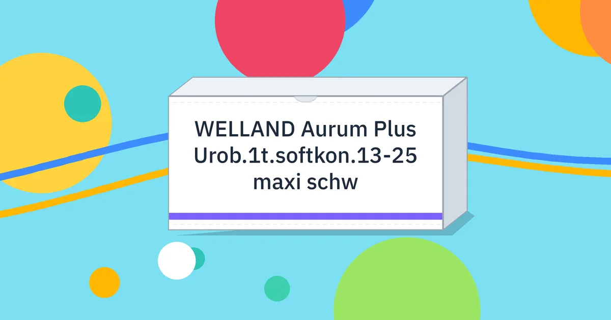 Symbolbild: Packung mit der Aufschrift WELLAND Aurum Plus Urob.1t.softkon.13-25 maxi schw (PZN 18826551) – Verfügbarkeit und Bezug in Apotheken in Frankfurt am Main