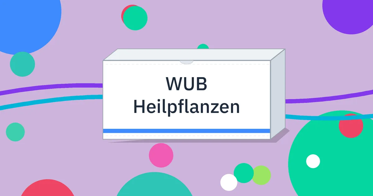 Symbolbild: Packung mit der Aufschrift WUB Heilpflanzen (PZN 16672629) – Verfügbarkeit und Bezug in Apotheken in Frankfurt am Main