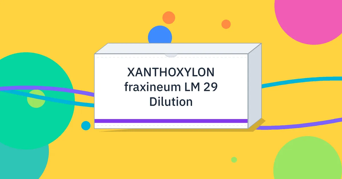 Symbolbild: Packung mit der Aufschrift XANTHOXYLON fraxineum LM 29 Dilution (PZN 13784581) – Verfügbarkeit und Bezug in Apotheken in Frankfurt am Main