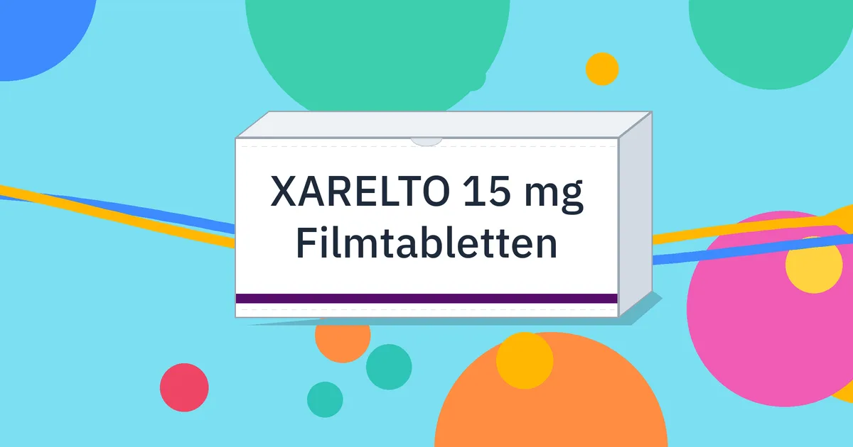 Symbolbild: Packung mit der Aufschrift XARELTO 15 mg Filmtabletten (PZN 10948987) – Verfügbarkeit und Bezug in Apotheken in Frankfurt am Main