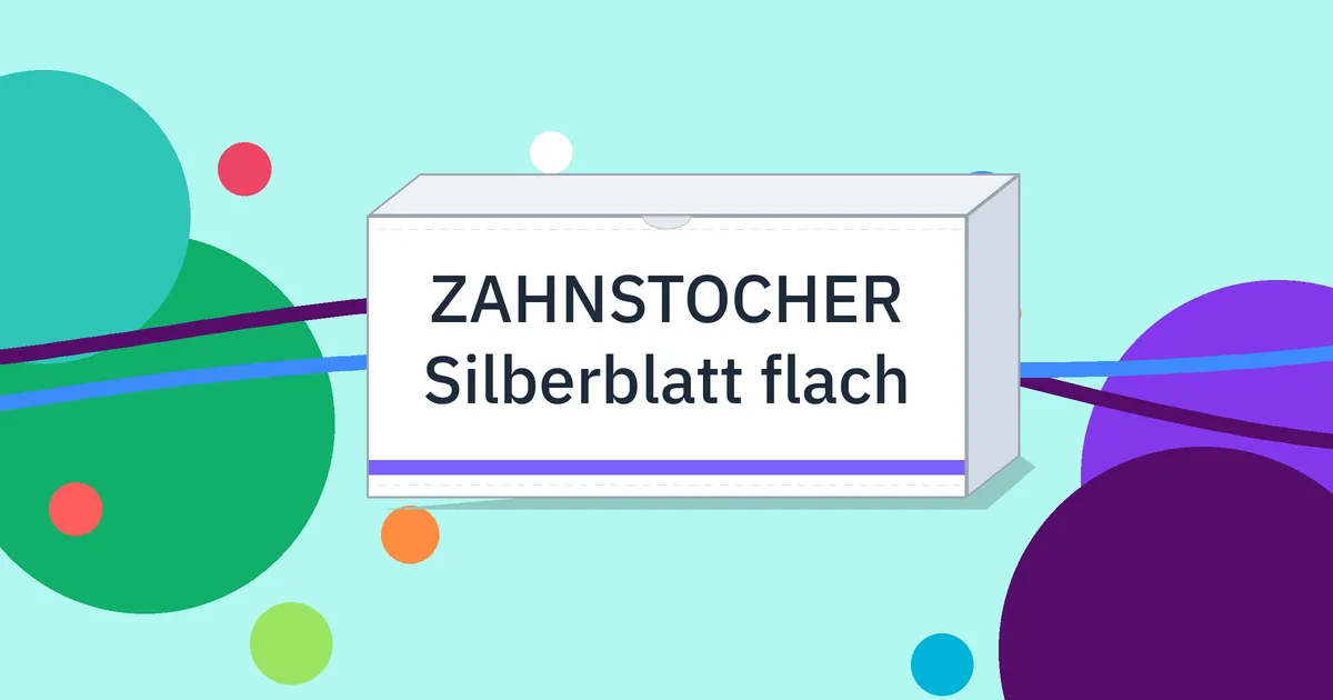 Symbolbild: Packung mit der Aufschrift ZAHNSTOCHER Silberblatt flach (PZN 04866860) – Verfügbarkeit und Bezug in Apotheken in Frankfurt am Main