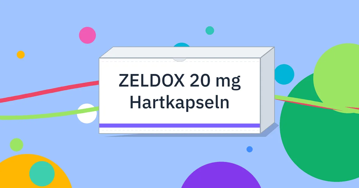 Symbolbild: Packung mit der Aufschrift ZELDOX 20 mg Hartkapseln (PZN 16201143) – Verfügbarkeit und Bezug in Apotheken in Frankfurt am Main