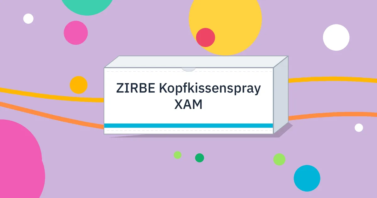 Symbolbild: Packung mit der Aufschrift ZIRBE Kopfkissenspray XAM (PZN 19786316) – Verfügbarkeit und Bezug in Apotheken in Frankfurt am Main