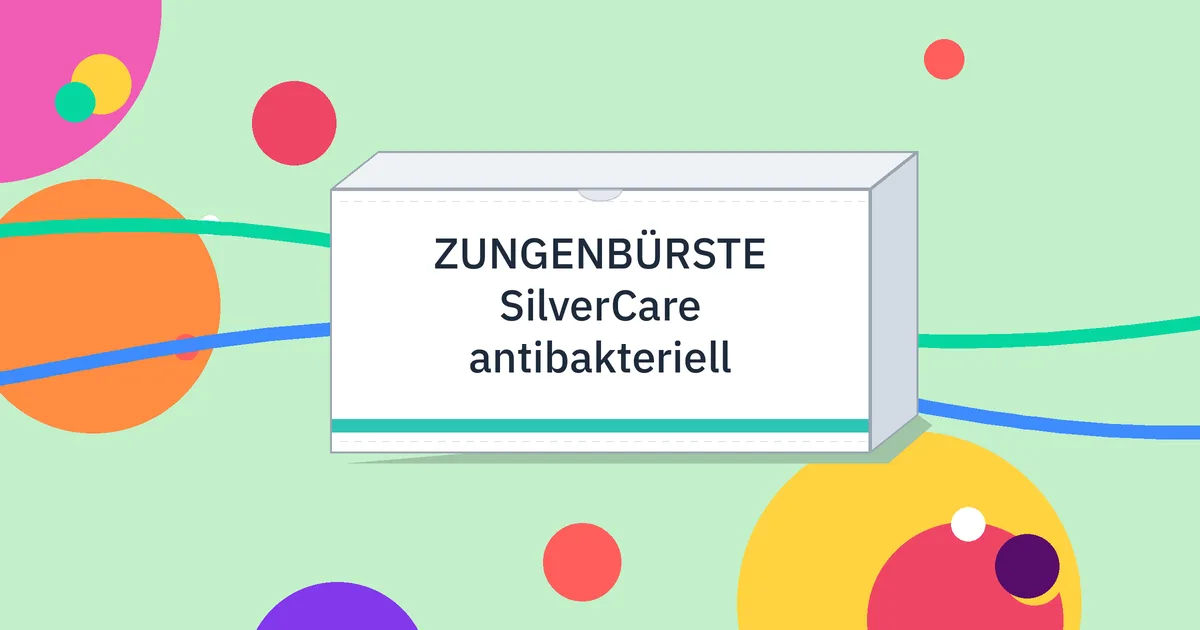 Symbolbild: Packung mit der Aufschrift ZUNGENBÜRSTE SilverCare antibakteriell (PZN 06972336) – Verfügbarkeit und Bezug in Apotheken in Frankfurt am Main