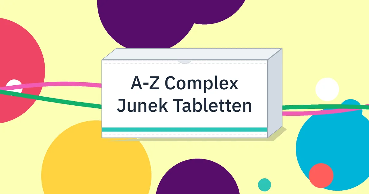 Symbolbild: Packung mit der Aufschrift A-Z Complex Junek Tabletten (PZN 10523549) – Verfügbarkeit und Bezug in Apotheken in Frankfurt am Main