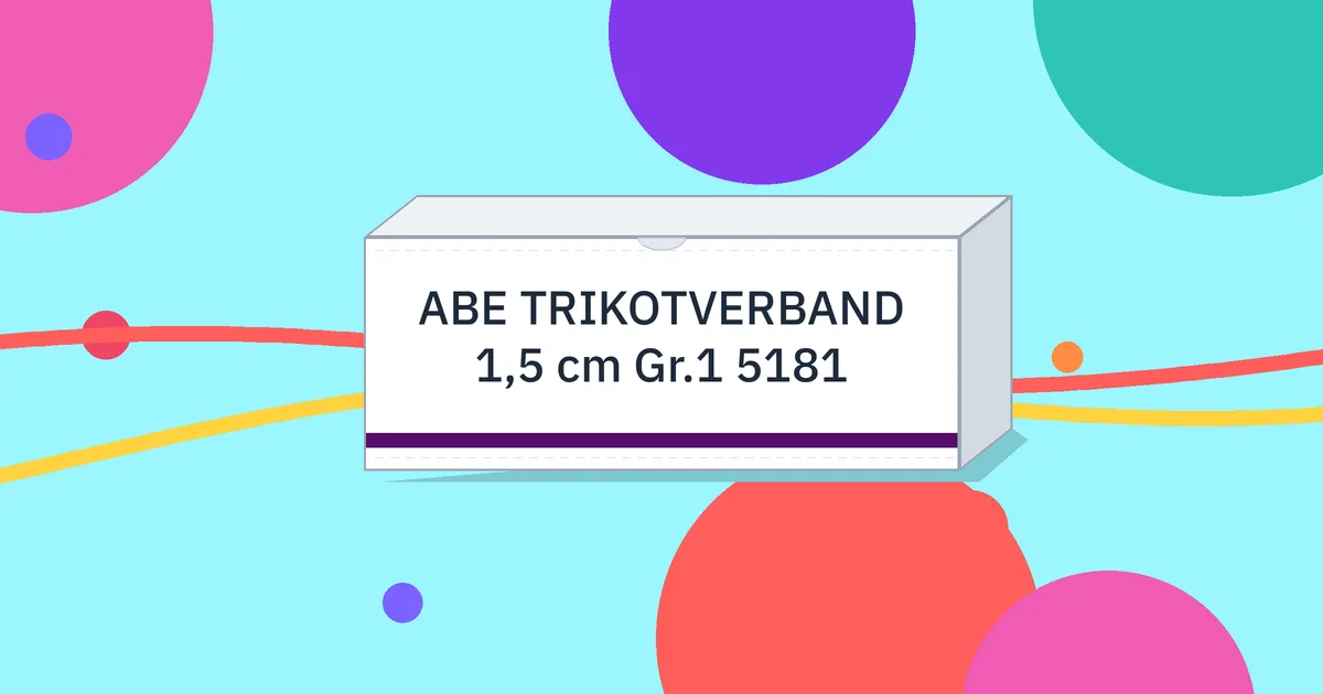 Symbolbild: Packung mit der Aufschrift ABE TRIKOTVERBAND 1,5 cm Gr.1 5181 (PZN 01331354) – Verfügbarkeit und Bezug in Apotheken in Frankfurt am Main