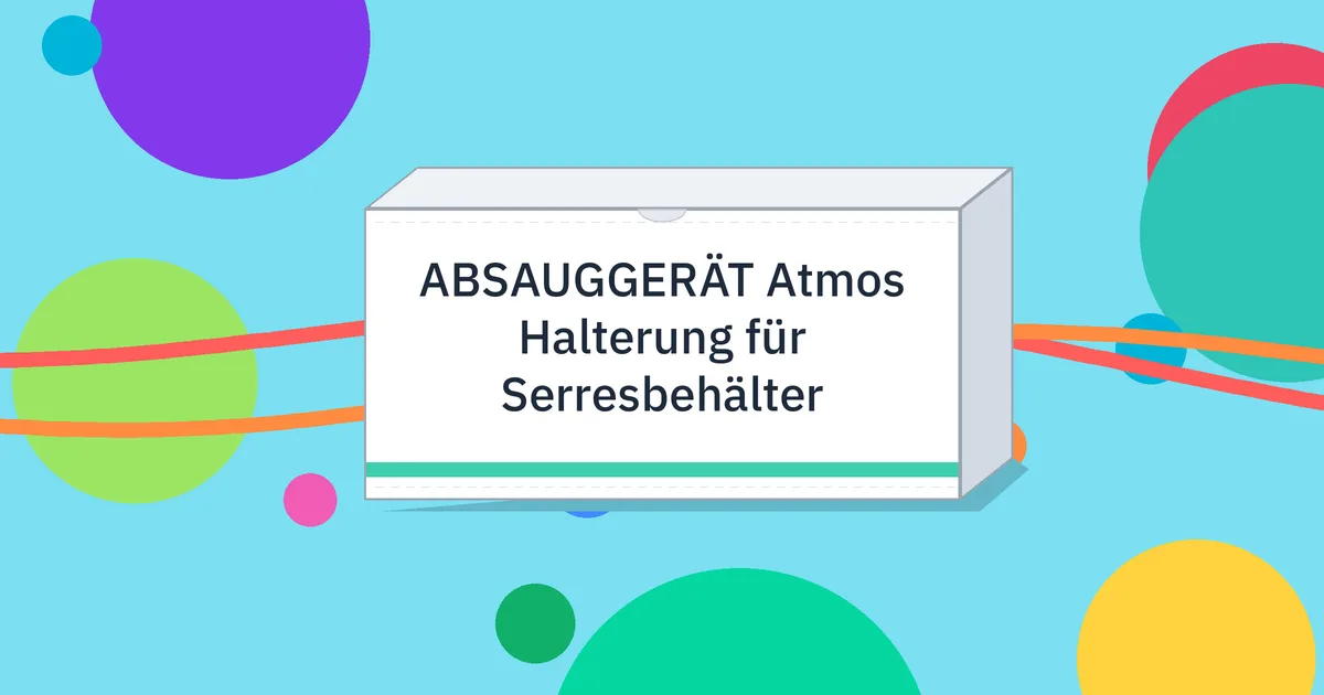 Symbolbild: Packung mit der Aufschrift ABSAUGGERÄT Atmos Halterung für Serresbehälter (PZN 10288031) – Verfügbarkeit und Bezug in Apotheken in Frankfurt am Main
