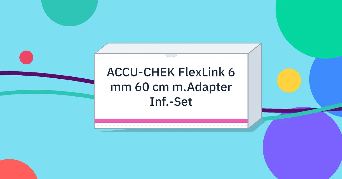 Symbolbild: Packung mit der Aufschrift ACCU-CHEK FlexLink 6 mm 60 cm m.Adapter Inf.-Set (PZN 19767715) – Verfügbarkeit und Bezug in Apotheken in Frankfurt am Main