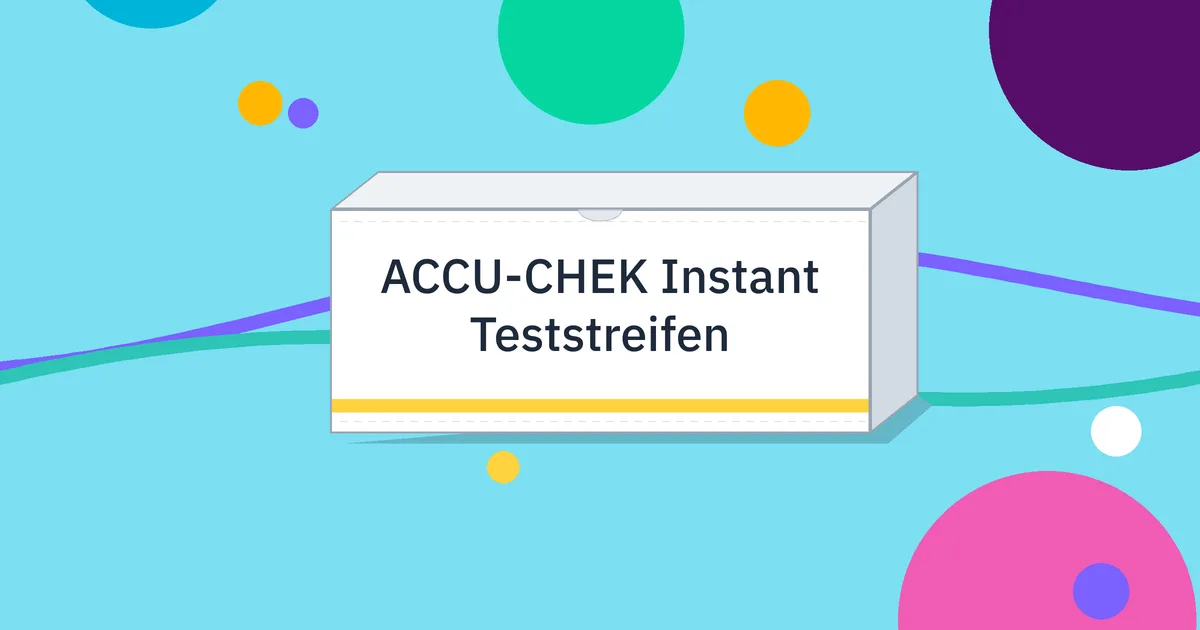 Symbolbild: Packung mit der Aufschrift ACCU-CHEK Instant Teststreifen (PZN 19215200) – Verfügbarkeit und Bezug in Apotheken in Frankfurt am Main