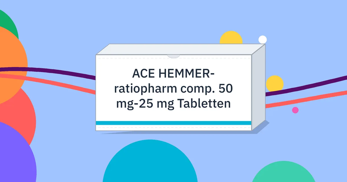 Symbolbild: Packung mit der Aufschrift ACE HEMMER-ratiopharm comp. 50 mg-25 mg Tabletten (PZN 08807742) – Verfügbarkeit und Bezug in Apotheken in Frankfurt am Main
