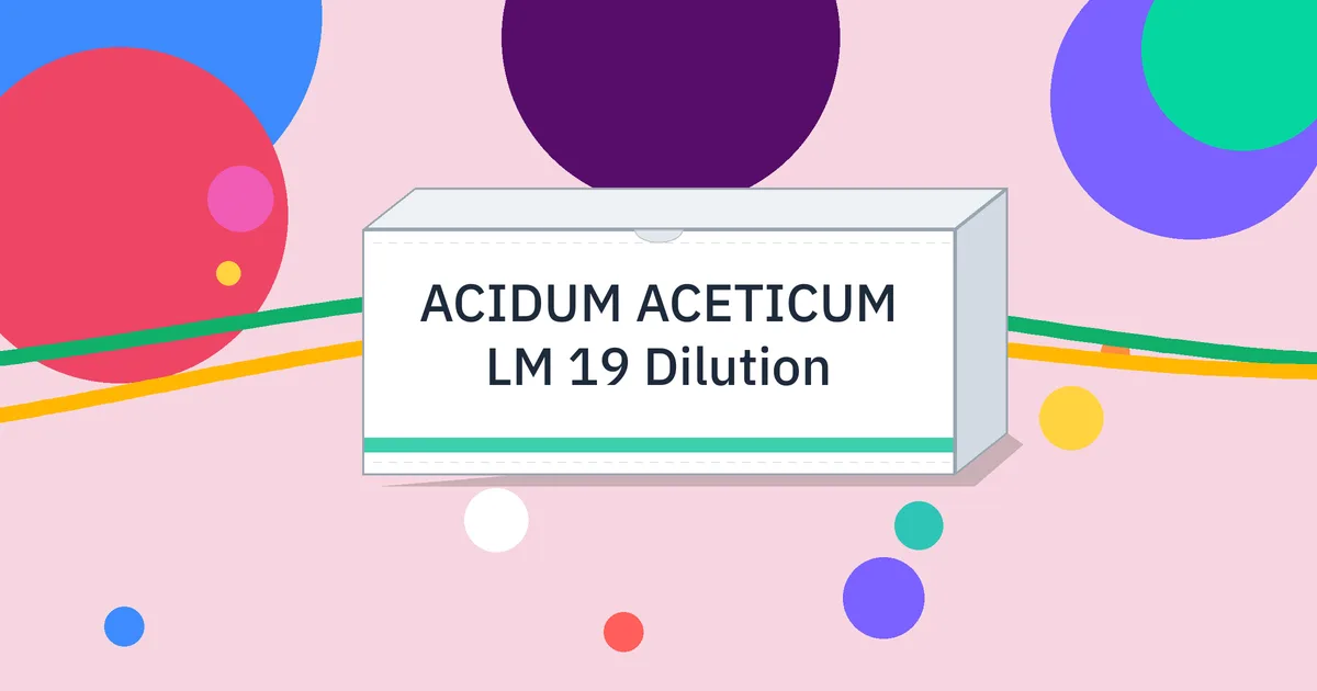 Symbolbild: Packung mit der Aufschrift ACIDUM ACETICUM LM 19 Dilution (PZN 13267130) – Verfügbarkeit und Bezug in Apotheken in Frankfurt am Main