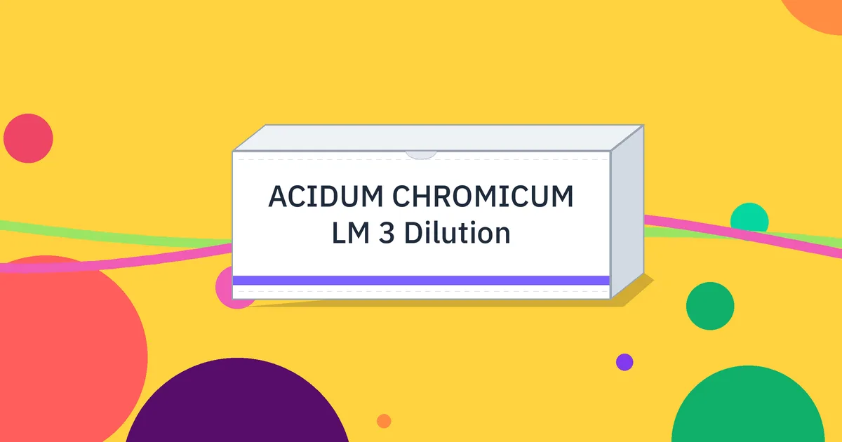 Symbolbild: Packung mit der Aufschrift ACIDUM CHROMICUM LM 3 Dilution (PZN 13272361) – Verfügbarkeit und Bezug in Apotheken in Frankfurt am Main