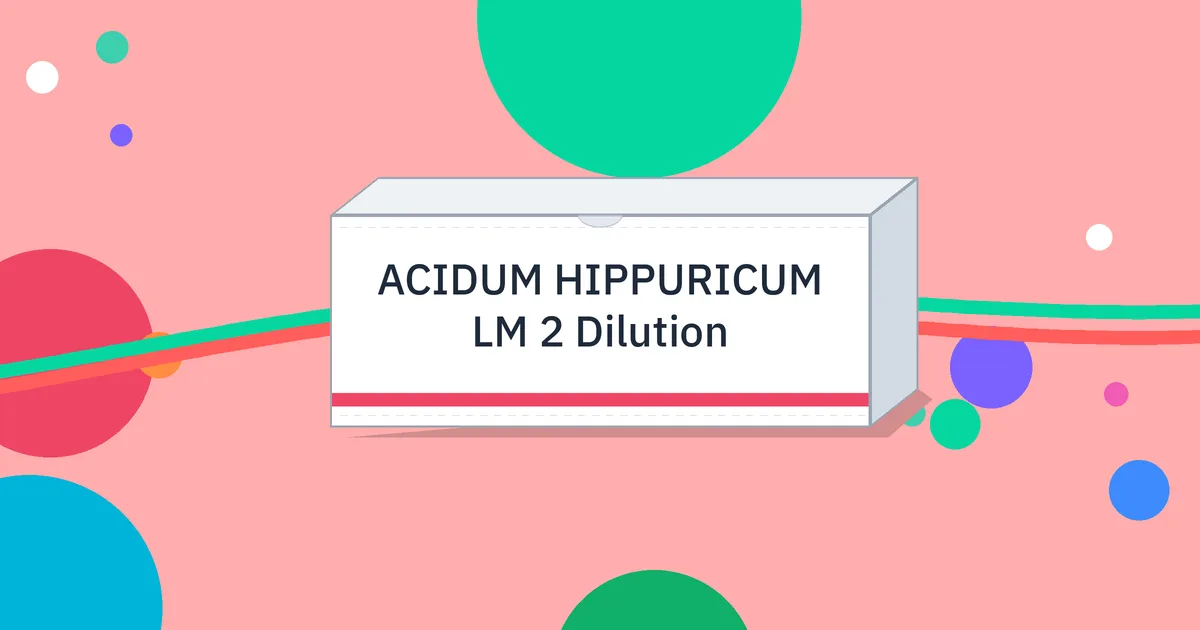 Symbolbild: Packung mit der Aufschrift ACIDUM HIPPURICUM LM 2 Dilution (PZN 13277134) – Verfügbarkeit und Bezug in Apotheken in Frankfurt am Main