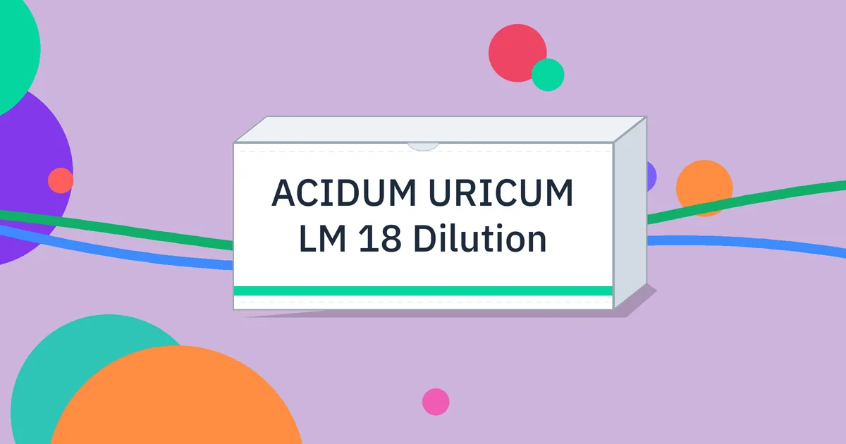 Symbolbild: Packung mit der Aufschrift ACIDUM URICUM LM 18 Dilution (PZN 13288787) – Verfügbarkeit und Bezug in Apotheken in Frankfurt am Main