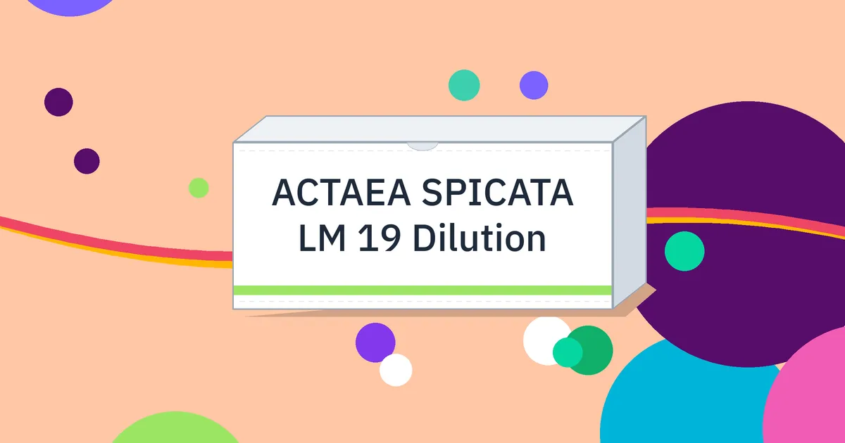 Symbolbild: Packung mit der Aufschrift ACTAEA SPICATA LM 19 Dilution (PZN 13293682) – Verfügbarkeit und Bezug in Apotheken in Frankfurt am Main