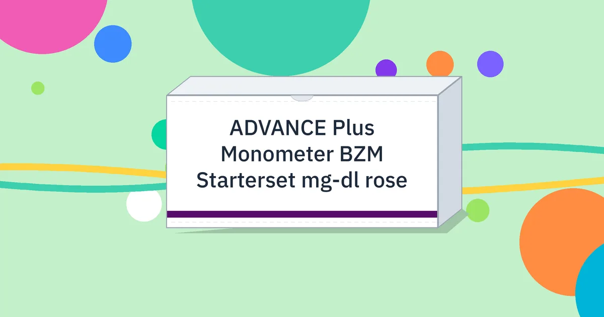 Symbolbild: Packung mit der Aufschrift ADVANCE Plus Monometer BZM Starterset mg-dl rose (PZN 18045948) – Verfügbarkeit und Bezug in Apotheken in Frankfurt am Main