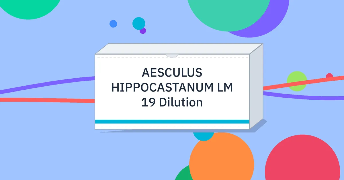 Symbolbild: Packung mit der Aufschrift AESCULUS HIPPOCASTANUM LM 19 Dilution (PZN 12755459) – Verfügbarkeit und Bezug in Apotheken in Frankfurt am Main
