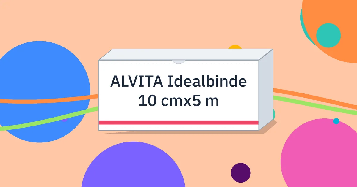 Symbolbild: Packung mit der Aufschrift ALVITA Idealbinde 10 cmx5 m (PZN 16811350) – Verfügbarkeit und Bezug in Apotheken in Frankfurt am Main