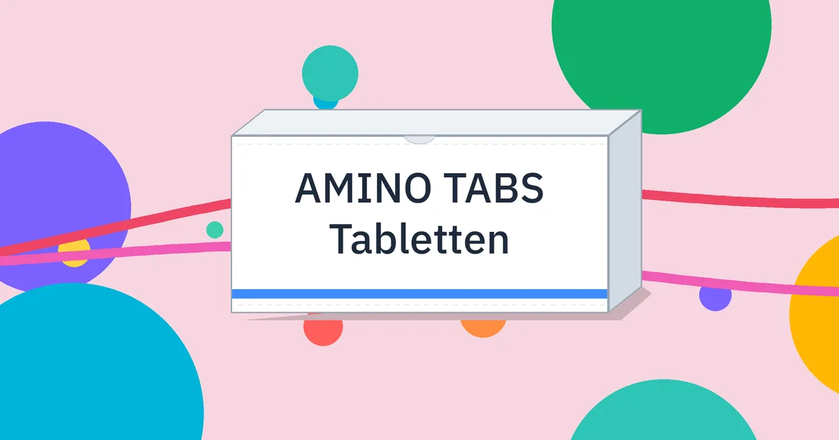 Symbolbild: Packung mit der Aufschrift AMINO TABS Tabletten (PZN 03212814) – Verfügbarkeit und Bezug in Apotheken in Frankfurt am Main