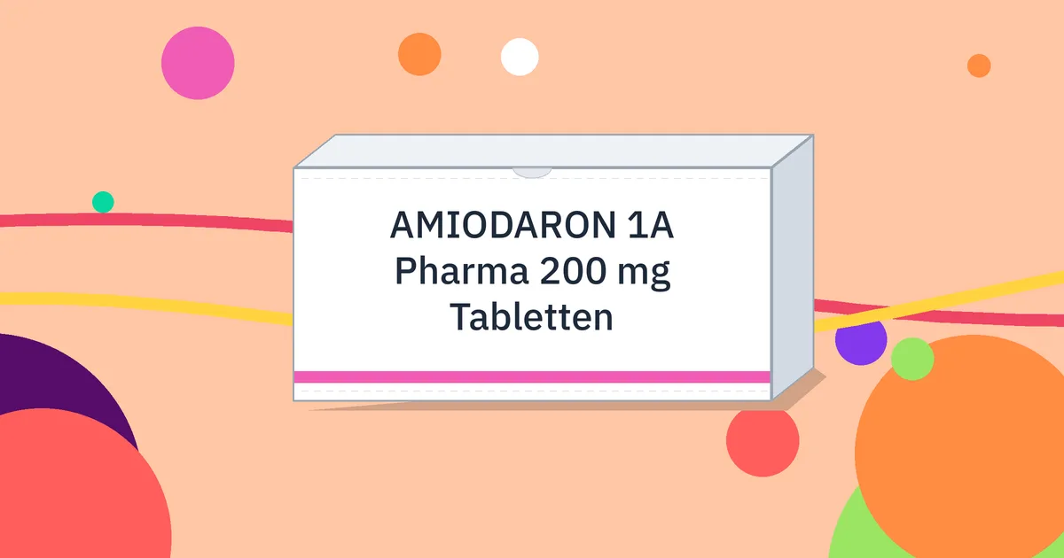 Symbolbild: Packung mit der Aufschrift AMIODARON 1A Pharma 200 mg Tabletten (PZN 20015392) – Verfügbarkeit und Bezug in Apotheken in Frankfurt am Main