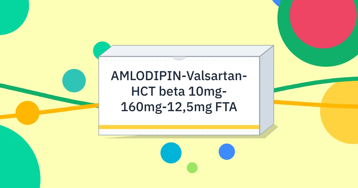 Symbolbild: Packung mit der Aufschrift AMLODIPIN-Valsartan-HCT beta 10mg-160mg-12,5mg FTA (PZN 15617841) – Verfügbarkeit und Bezug in Apotheken in Frankfurt am Main