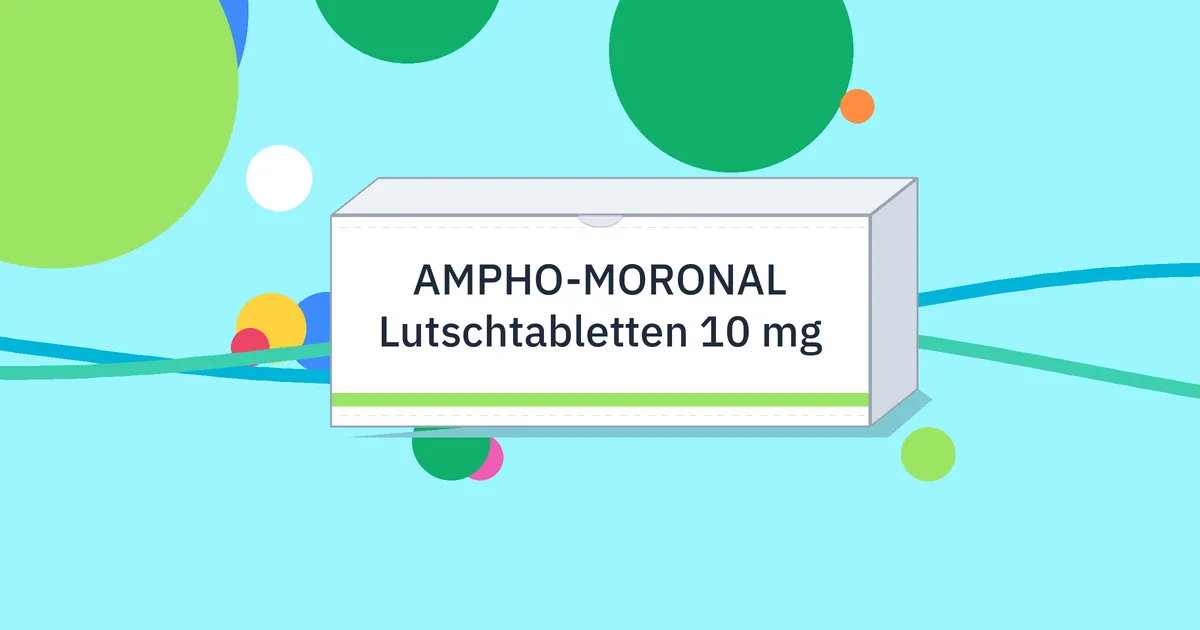 Symbolbild: Packung mit der Aufschrift AMPHO-MORONAL Lutschtabletten 10 mg (PZN 07287921) – Verfügbarkeit und Bezug in Apotheken in Frankfurt am Main