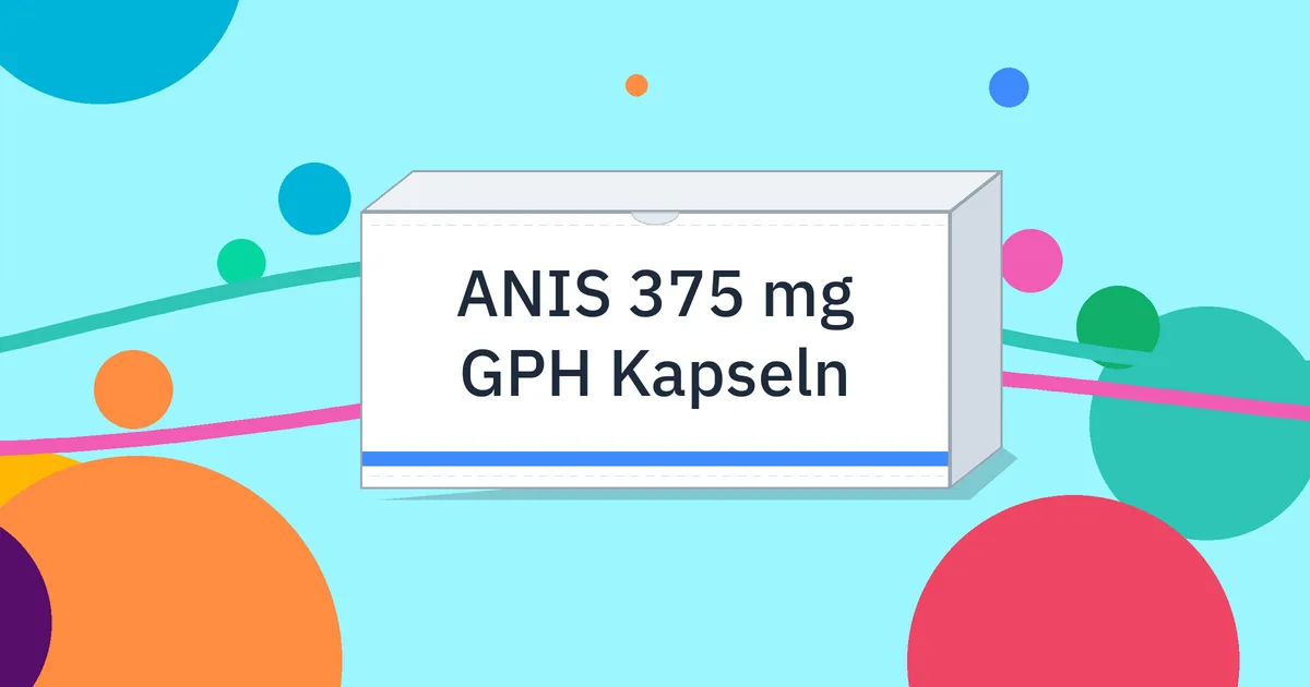 Symbolbild: Packung mit der Aufschrift ANIS 375 mg GPH Kapseln (PZN 06832552) – Verfügbarkeit und Bezug in Apotheken in Frankfurt am Main