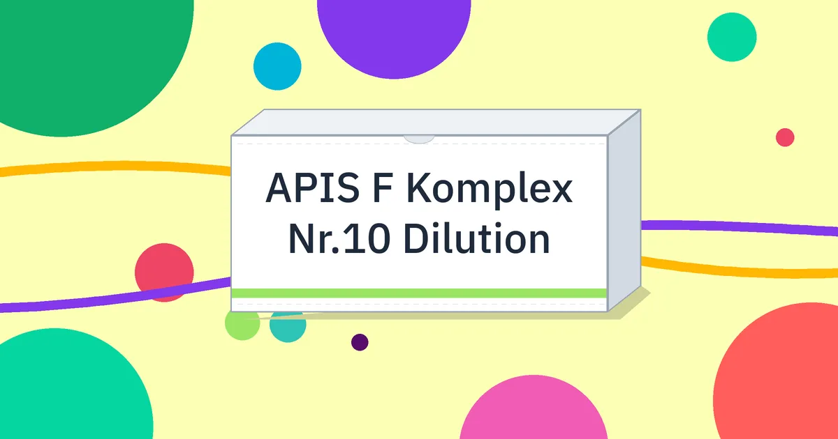 Symbolbild: Packung mit der Aufschrift APIS F Komplex Nr.10 Dilution (PZN 08652334) – Verfügbarkeit und Bezug in Apotheken in Frankfurt am Main