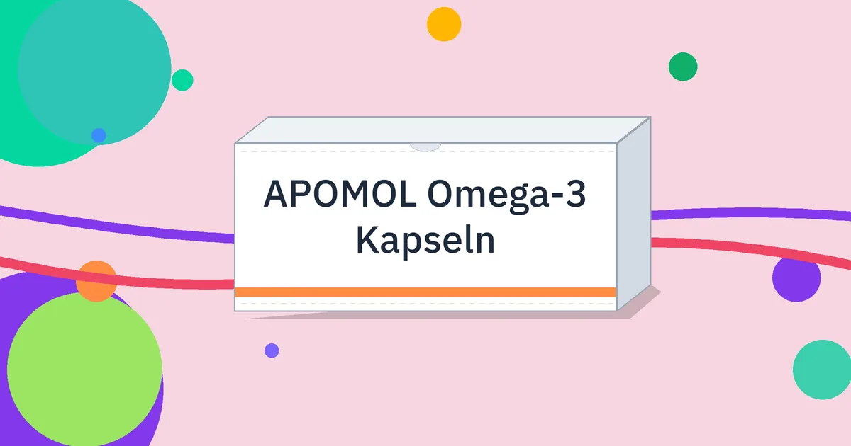 Symbolbild: Packung mit der Aufschrift APOMOL Omega-3 Kapseln (PZN 19422689) – Verfügbarkeit und Bezug in Apotheken in Frankfurt am Main