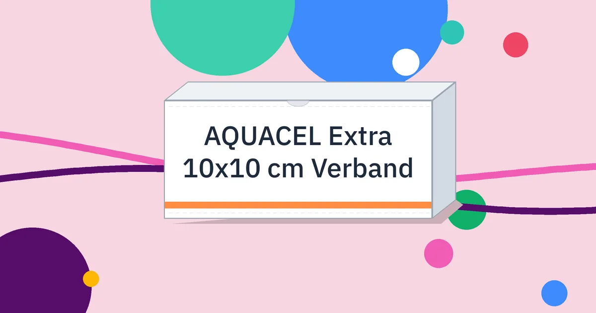 Symbolbild: Packung mit der Aufschrift AQUACEL Extra 10x10 cm Verband (PZN 10210299) – Verfügbarkeit und Bezug in Apotheken in Frankfurt am Main