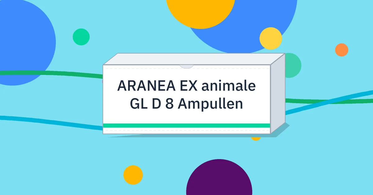 Symbolbild: Packung mit der Aufschrift ARANEA EX animale GL D 8 Ampullen (PZN 04614822) – Verfügbarkeit und Bezug in Apotheken in Frankfurt am Main