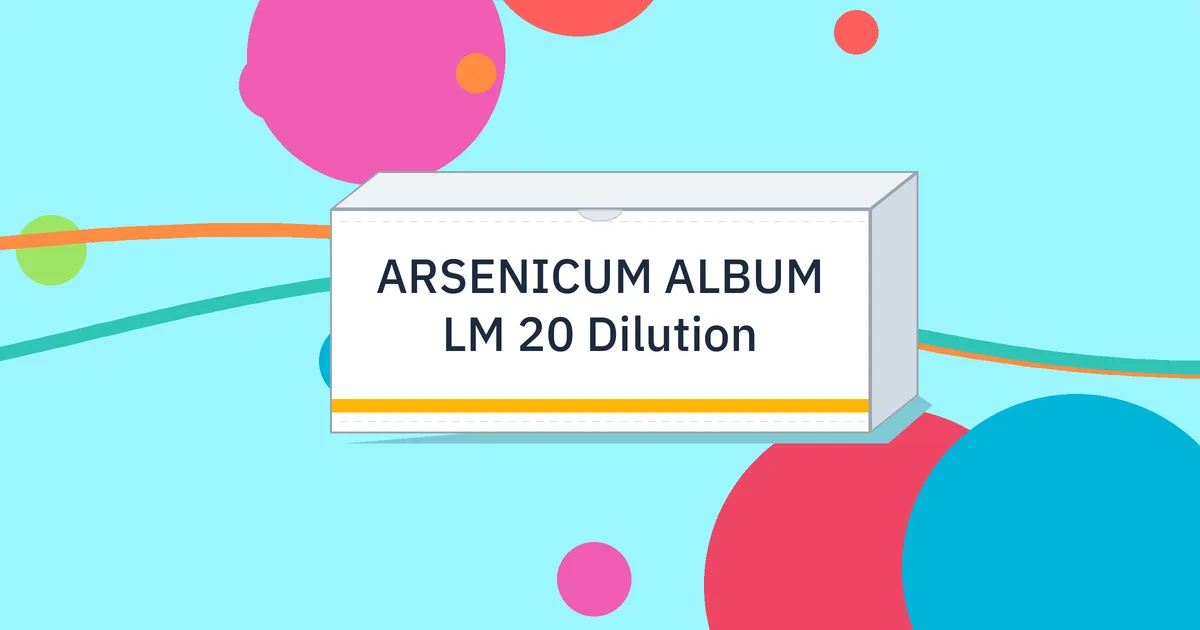 Symbolbild: Packung mit der Aufschrift ARSENICUM ALBUM LM 20 Dilution (PZN 12770967) – Verfügbarkeit und Bezug in Apotheken in Frankfurt am Main