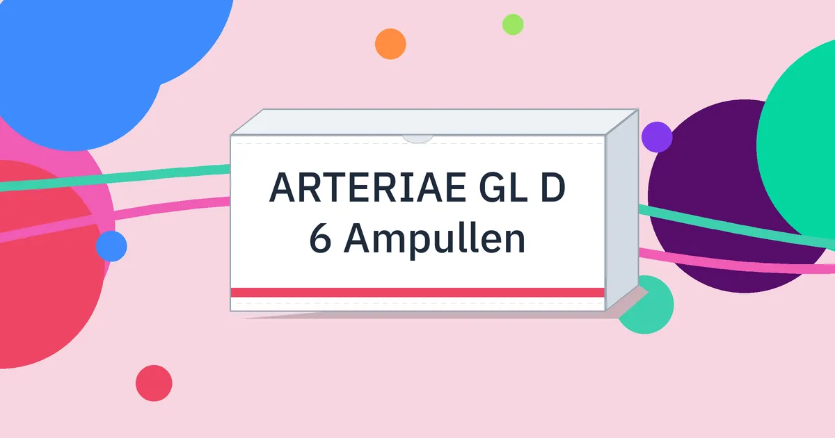 Symbolbild: Packung mit der Aufschrift ARTERIAE GL D 6 Ampullen (PZN 02902729) – Verfügbarkeit und Bezug in Apotheken in Frankfurt am Main