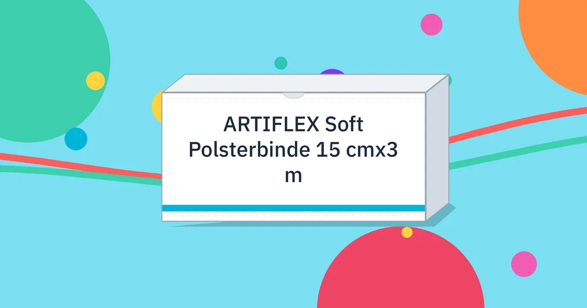 Symbolbild: Packung mit der Aufschrift ARTIFLEX Soft Polsterbinde 15 cmx3 m (PZN 12776786) – Verfügbarkeit und Bezug in Apotheken in Frankfurt am Main