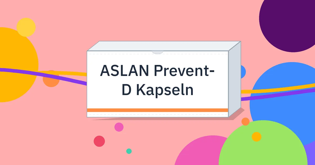 Symbolbild: Packung mit der Aufschrift ASLAN Prevent-D Kapseln (PZN 10054540) – Verfügbarkeit und Bezug in Apotheken in Frankfurt am Main