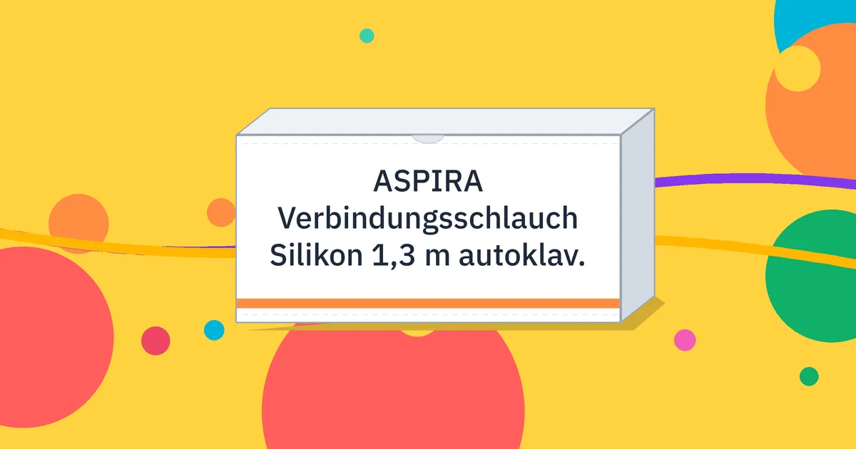 Symbolbild: Packung mit der Aufschrift ASPIRA Verbindungsschlauch Silikon 1,3 m autoklav. (PZN 10080514) – Verfügbarkeit und Bezug in Apotheken in Frankfurt am Main