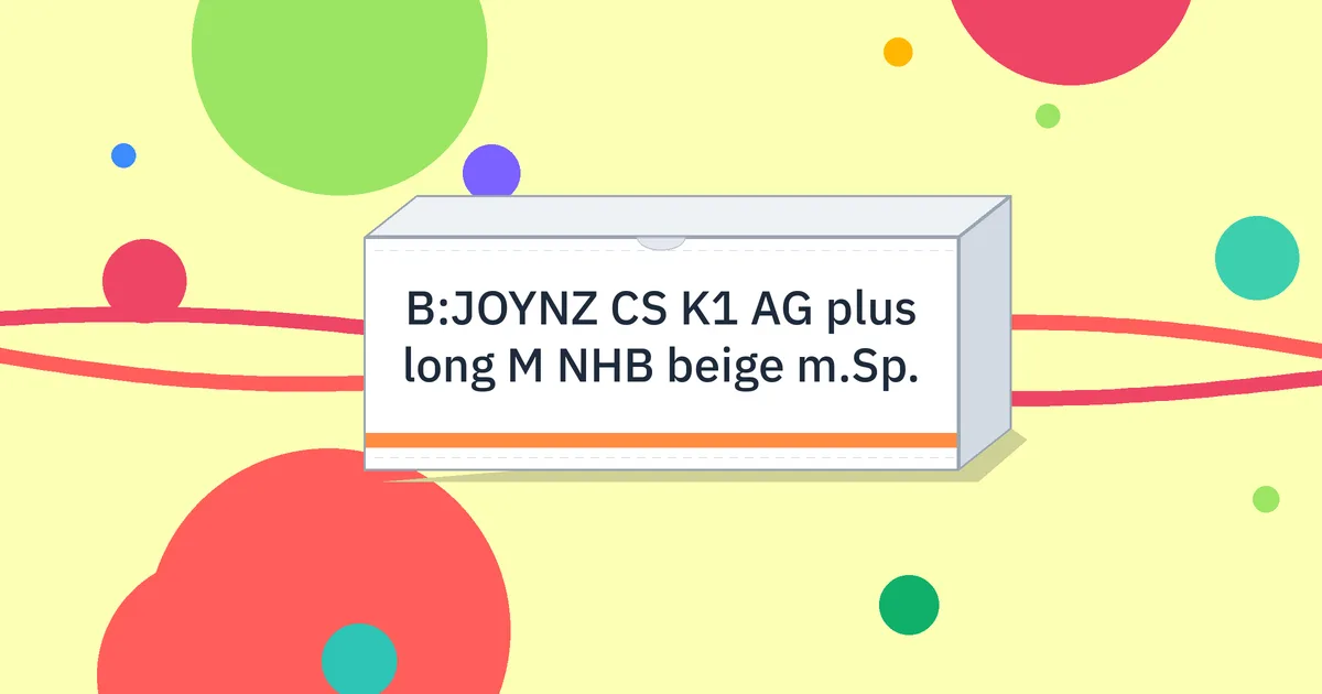 Symbolbild: Packung mit der Aufschrift B:JOYNZ CS K1 AG plus long M NHB beige m.Sp. (PZN 20533951) – Verfügbarkeit und Bezug in Apotheken in Frankfurt am Main