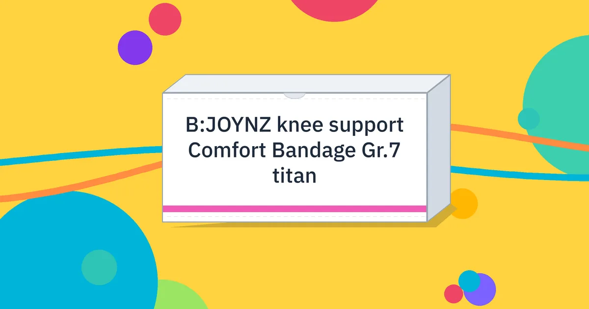 Symbolbild: Packung mit der Aufschrift B:JOYNZ knee support Comfort Bandage Gr.7 titan (PZN 20522367) – Verfügbarkeit und Bezug in Apotheken in Frankfurt am Main