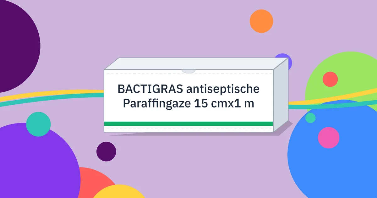 Symbolbild: Packung mit der Aufschrift BACTIGRAS antiseptische Paraffingaze 15 cmx1 m (PZN 08752679) – Verfügbarkeit und Bezug in Apotheken in Frankfurt am Main