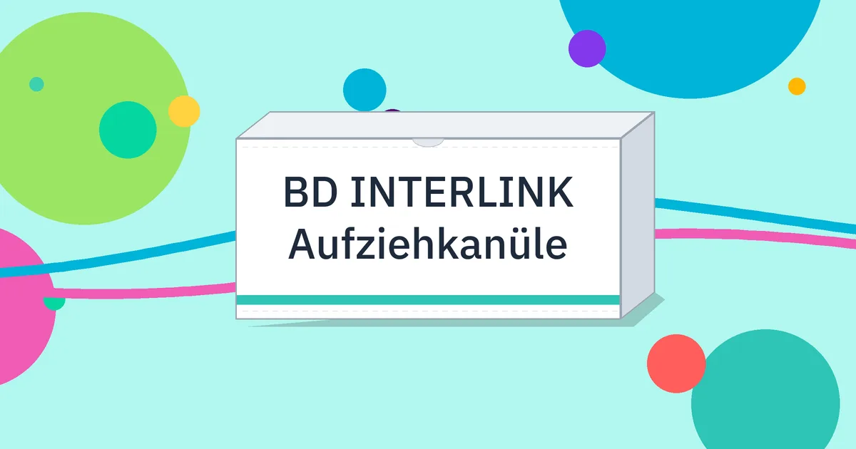 Symbolbild: Packung mit der Aufschrift BD INTERLINK Aufziehkanüle (PZN 07664281) – Verfügbarkeit und Bezug in Apotheken in Frankfurt am Main