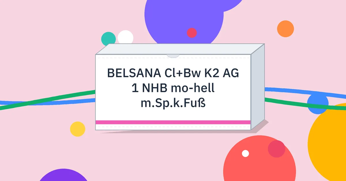 Symbolbild: Packung mit der Aufschrift BELSANA Cl+Bw K2 AG 1 NHB mo-hell m.Sp.k.Fuß (PZN 12242441) – Verfügbarkeit und Bezug in Apotheken in Frankfurt am Main