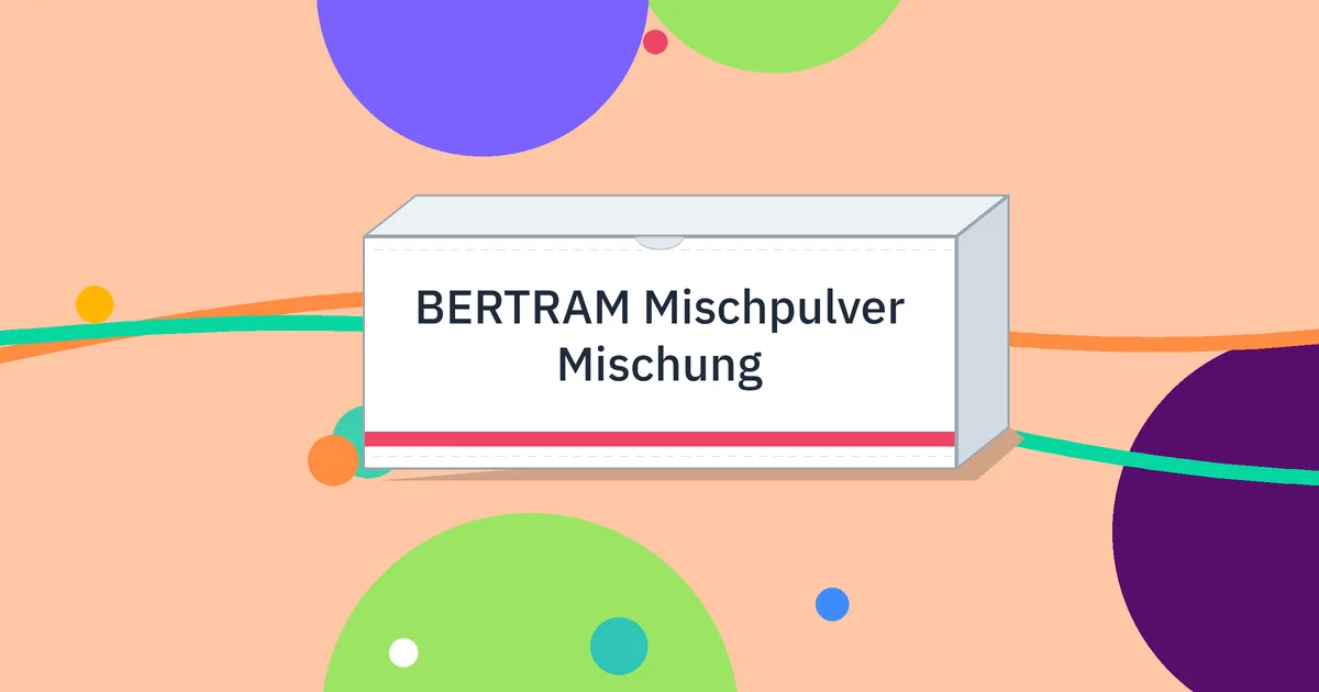 Symbolbild: Packung mit der Aufschrift BERTRAM Mischpulver Mischung (PZN 16325017) – Verfügbarkeit und Bezug in Apotheken in Frankfurt am Main