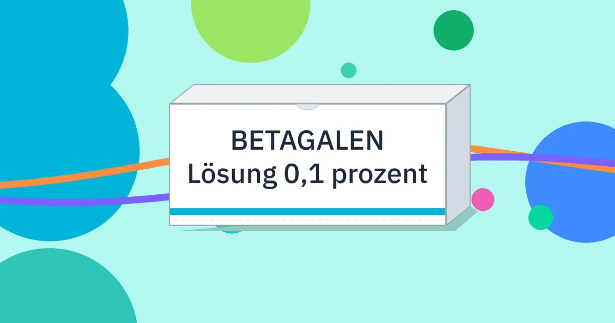 Symbolbild: Packung mit der Aufschrift BETAGALEN Lösung 0,1 prozent (PZN 01356408) – Verfügbarkeit und Bezug in Apotheken in Frankfurt am Main