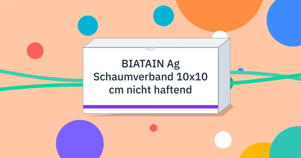 Symbolbild: Packung mit der Aufschrift BIATAIN Ag Schaumverband 10x10 cm nicht haftend (PZN 17422722) – Verfügbarkeit und Bezug in Apotheken in Frankfurt am Main