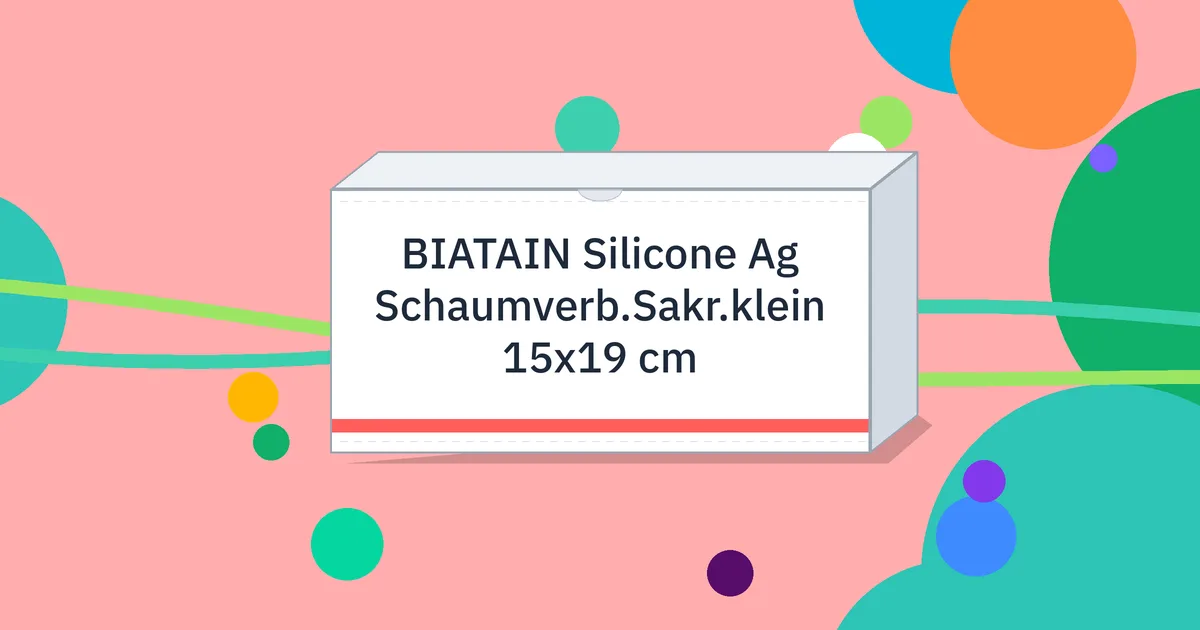 Symbolbild: Packung mit der Aufschrift BIATAIN Silicone Ag Schaumverb.Sakr.klein 15x19 cm (PZN 20595780) – Verfügbarkeit und Bezug in Apotheken in Frankfurt am Main
