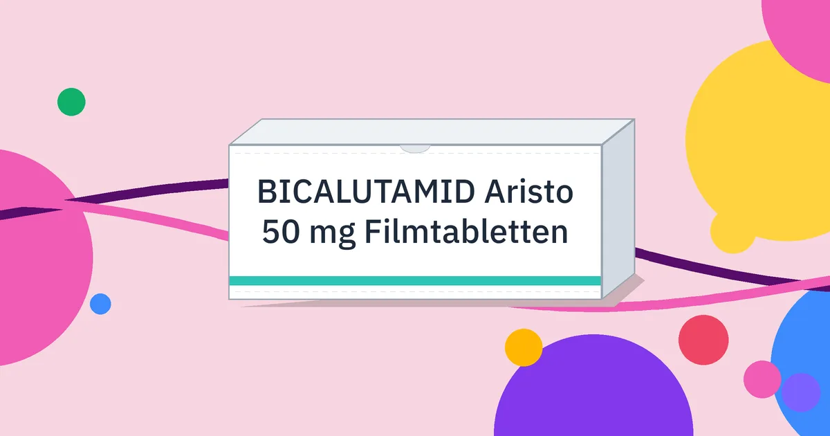 Symbolbild: Packung mit der Aufschrift BICALUTAMID Aristo 50 mg Filmtabletten (PZN 11150702) – Verfügbarkeit und Bezug in Apotheken in Frankfurt am Main