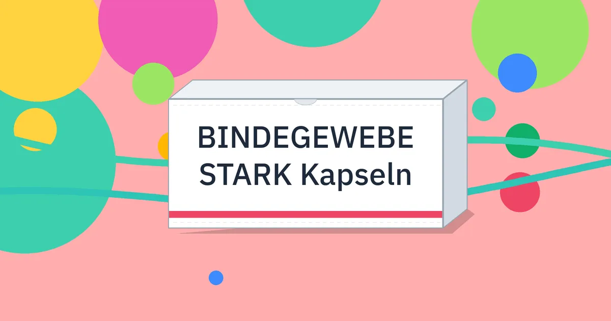 Symbolbild: Packung mit der Aufschrift BINDEGEWEBE STARK Kapseln (PZN 11055719) – Verfügbarkeit und Bezug in Apotheken in Frankfurt am Main