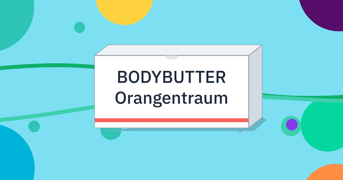 Symbolbild: Packung mit der Aufschrift BODYBUTTER Orangentraum (PZN 16400055) – Verfügbarkeit und Bezug in Apotheken in Frankfurt am Main