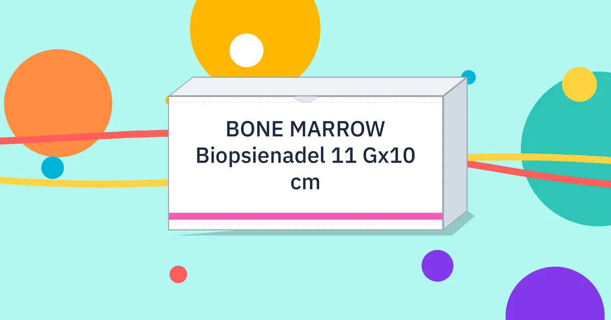 Symbolbild: Packung mit der Aufschrift BONE MARROW Biopsienadel 11 Gx10 cm (PZN 09190462) – Verfügbarkeit und Bezug in Apotheken in Frankfurt am Main