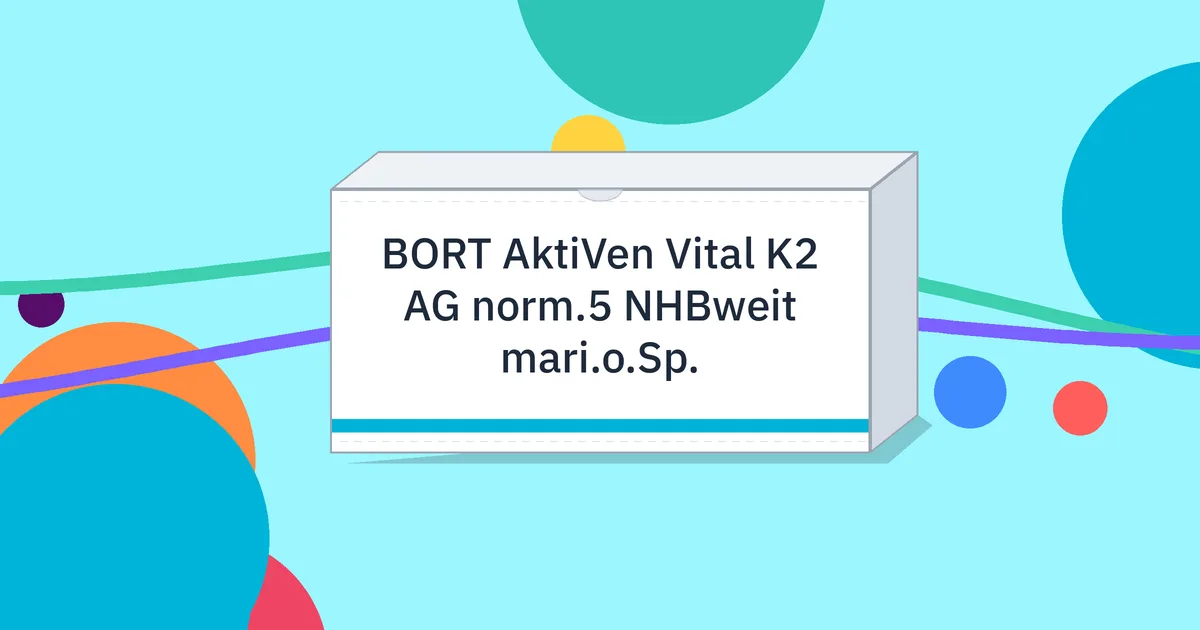 Symbolbild: Packung mit der Aufschrift BORT AktiVen Vital K2 AG norm.5 NHBweit mari.o.Sp. (PZN 13732986) – Verfügbarkeit und Bezug in Apotheken in Frankfurt am Main
